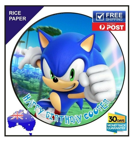 Sonic The Hedgehog Edible Rice Paper Image Cake Birthday Party Topper ...