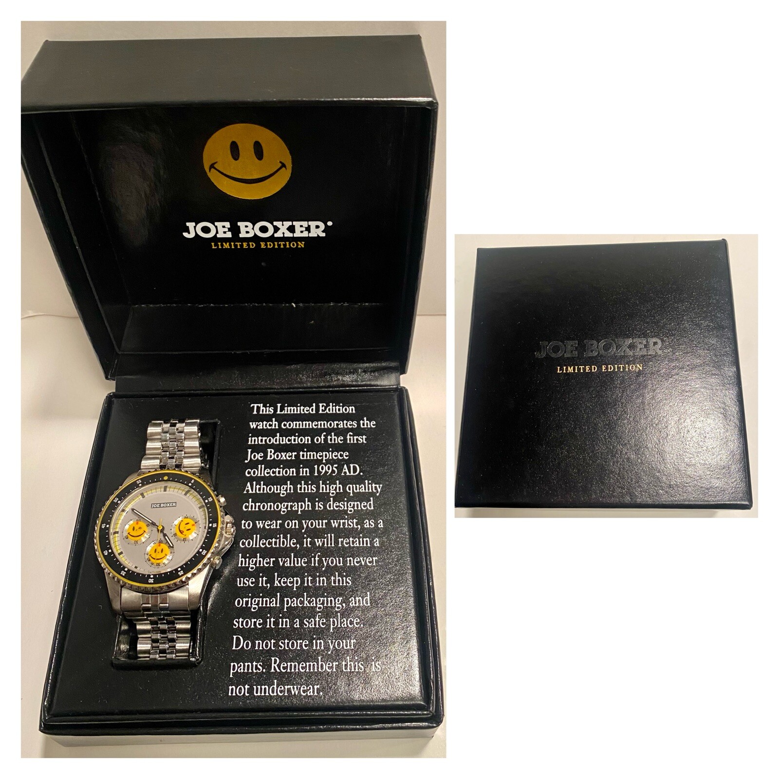 Vintage 40mm JOE BOXER EMOJIs| Slvrtn Bracelet | LE#1140/2000 TIMEX ...