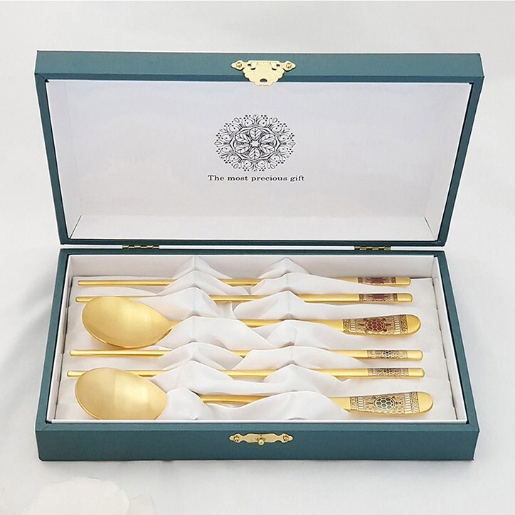 Gossip Mint Turtle all gold spoon and chopsticks set for 2 people | eBay