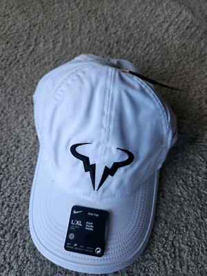 NEW* Nike Rafa Nadal Aerobill Club Dri-Fit Cap Hat White Black L - XL ...