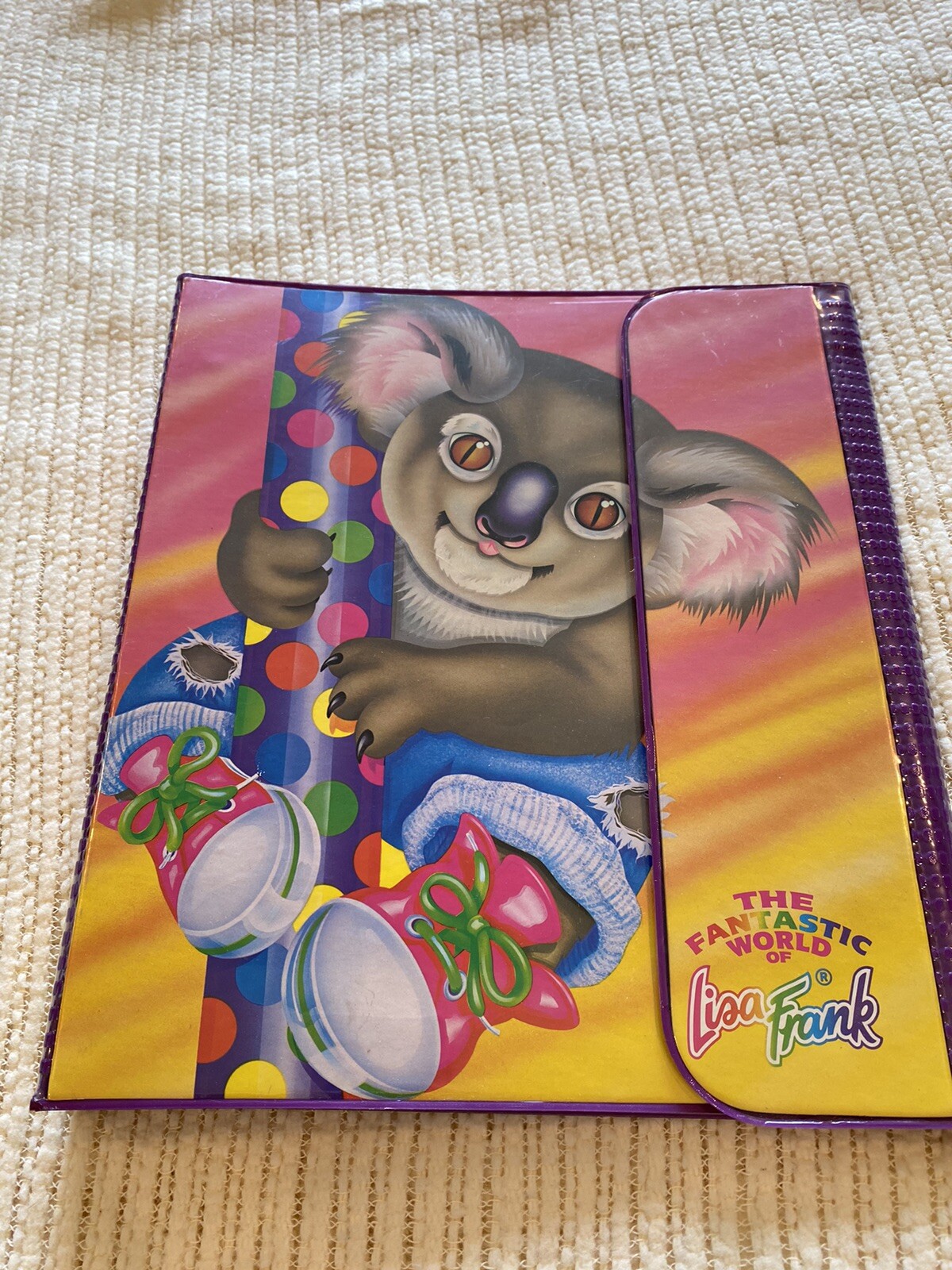Rare Vintage 1989 Lisa Frank Koala jeans rainbow Trapper Keeper Binder ...