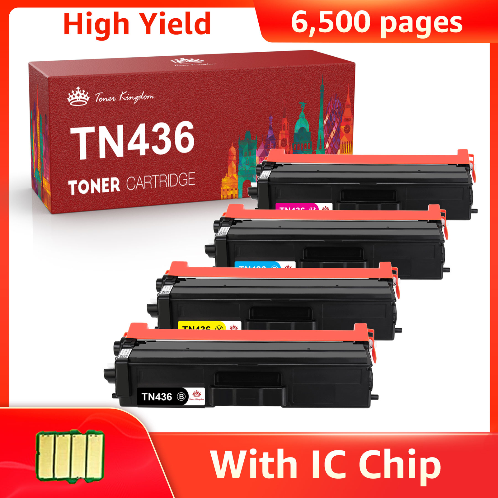 4 Pack TN436 Toner Cartridge TN433 For Brother MFC-L8900CDW L9570CDW HL ...