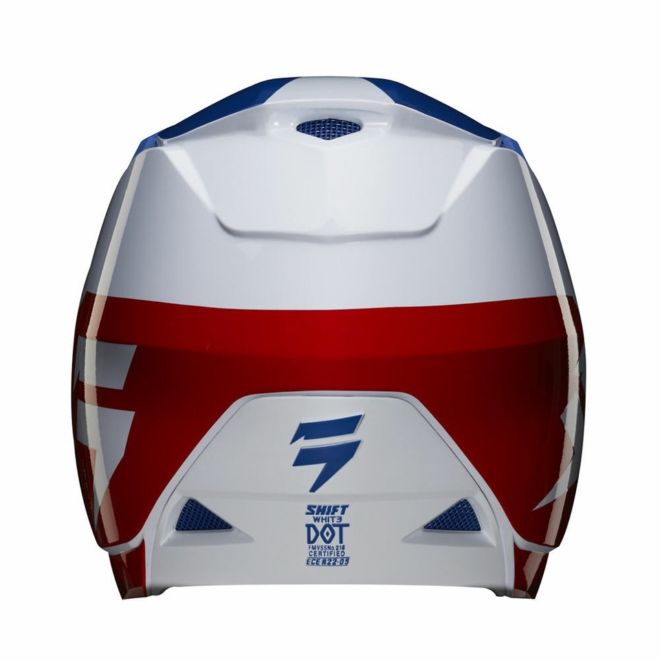 Shift Youth WHIT3 Helmet Red White and Blue Motorcycle MX ATV Off Road ...