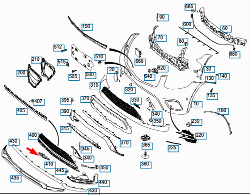NEW MERCEDES-BENZ GLC COUPE C253 FRONT BUMPER BOTTOM TRIM A2538856600 ...