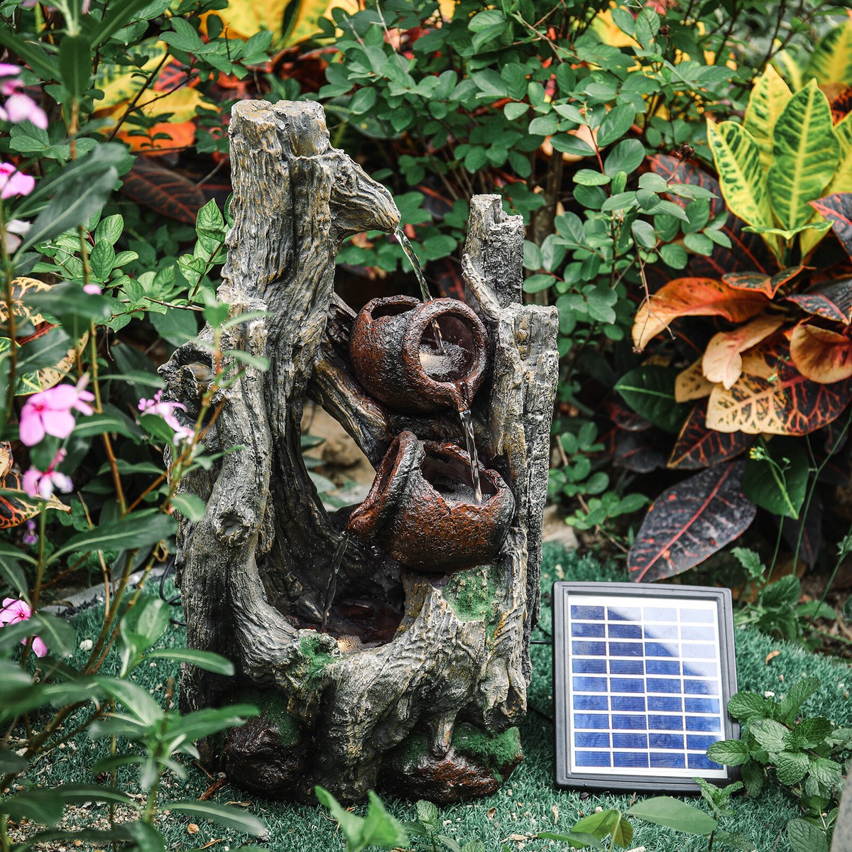 Solar Powered Rock Waterfall Solar Water Feature Available From The