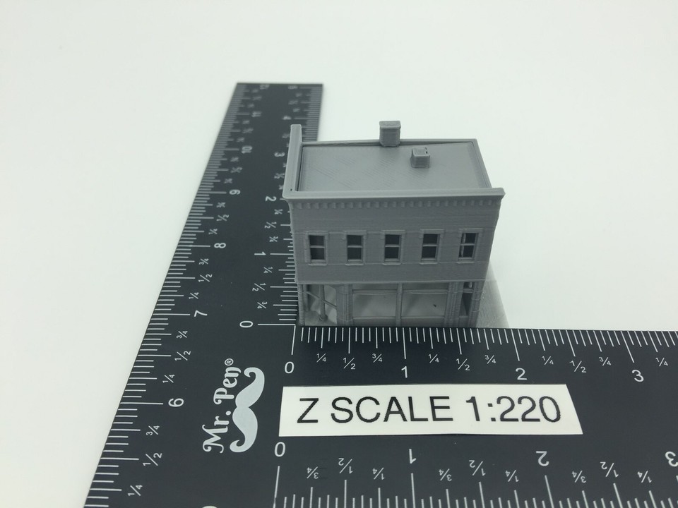 20th Century Town City CORNER MARKET Building - Z Scale 1:220 - 3D ...