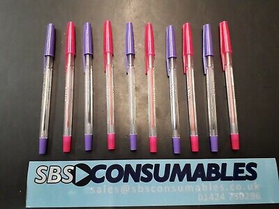 30 x PINK + PURPLE FOCUS BALLPOINT PENS MEDIUM. 15 OF EACH | eBay UK