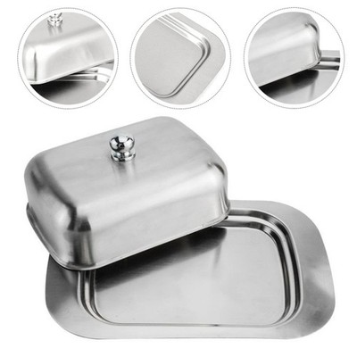 Stainless Steel Butter Box Metal Plate Holder for Fridge Serving Dish ...