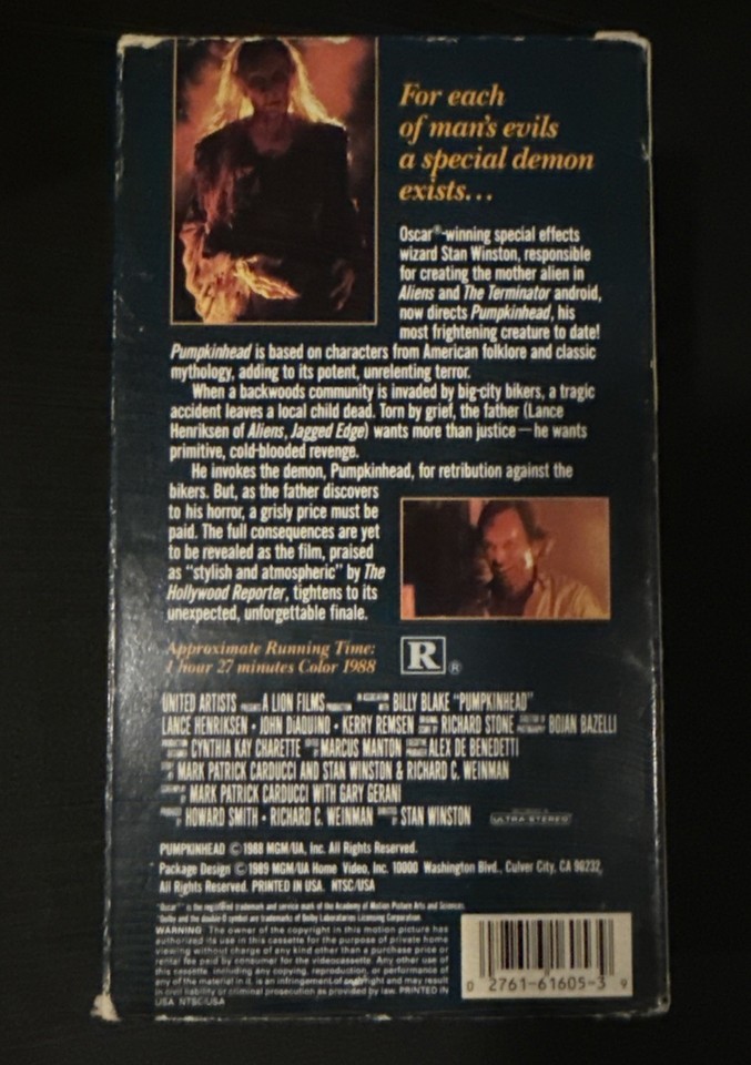 Pumpkinhead VHS 1988 1989 CULT HORROR VHS | eBay