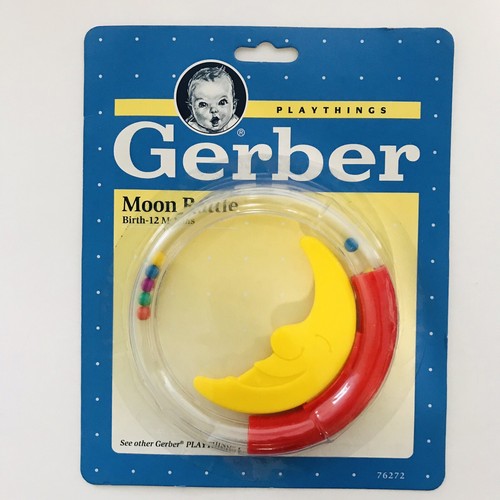 1991 Vintage Gerber Baby Toy Playthings Red Moon Rattle 76272 0-12 ...