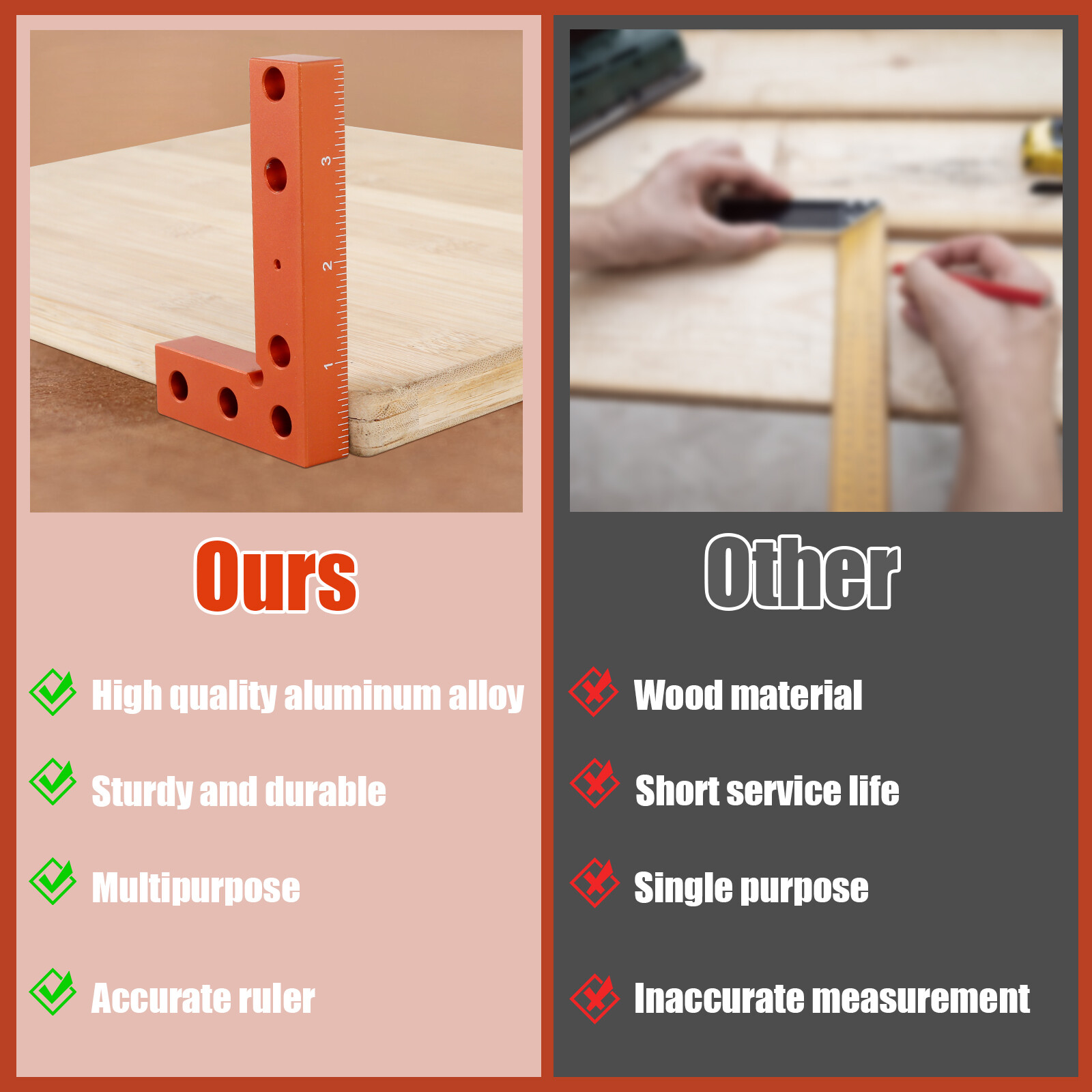 Small Positioning Square Aluminum Alloy 90° Marking Center Finder ...