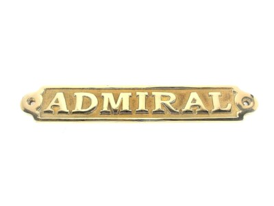 SOLID BRASS ADMIRAL BOAT / WALL PLAQUE SIGN NAUTICAL NEW | eBay