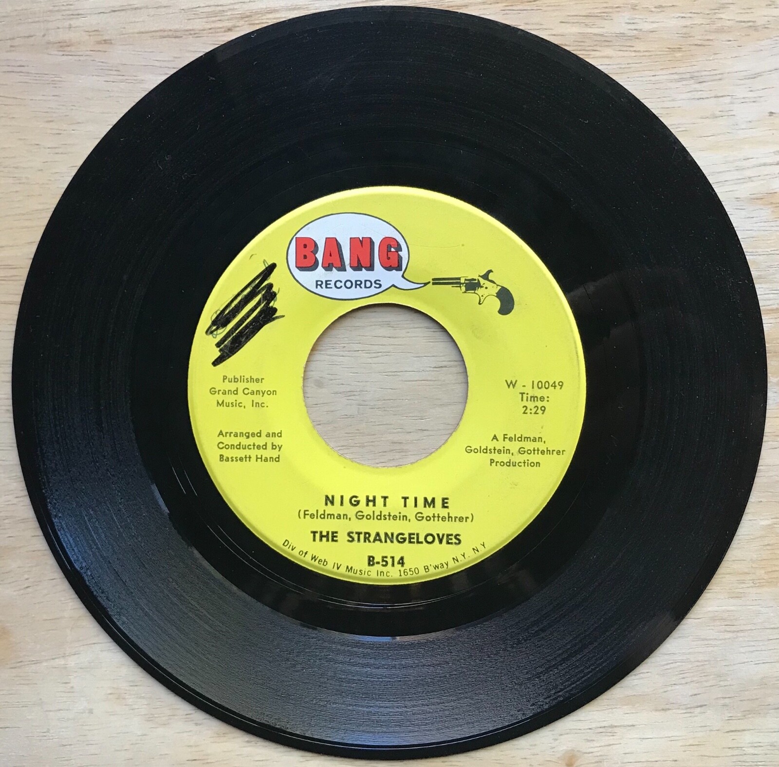 The Strangeloves - Night Time / Rhythm Of Love - 1965 - Bang records B ...