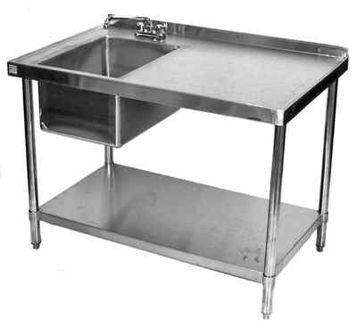 Prep Tables - Stainless Steel Prep Table With Sink