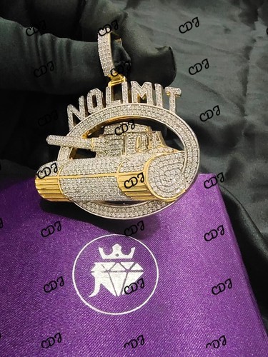 Gift 3.5ct Men's Cubic Zirconia Custom Word Pendant 925 Sterling Silver ...