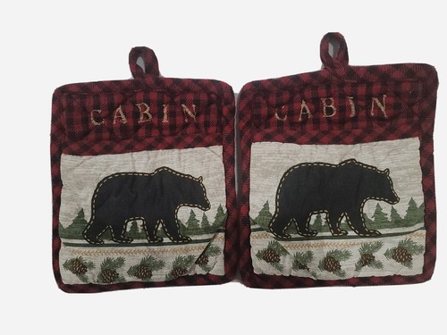 Set Of 2 Kay Dee Designs Kitchen Pocket Oven Mitts Woodland Bear ...