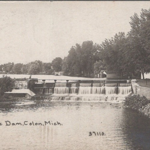 Vintage 1917 RPPC The Dam Colon St Joseph County Michigan Postcard | eBay