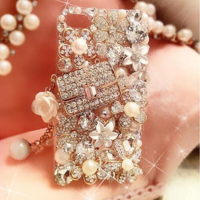 Handmade Luxury Bling Diamond Rhinestone Crystal Jewelled Back Phone ...