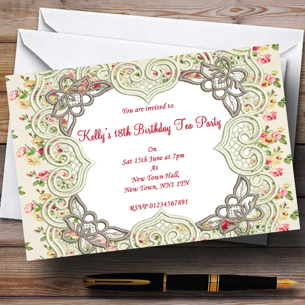 Vintage English Tea Party Invitations Tea Party Invitations | Send