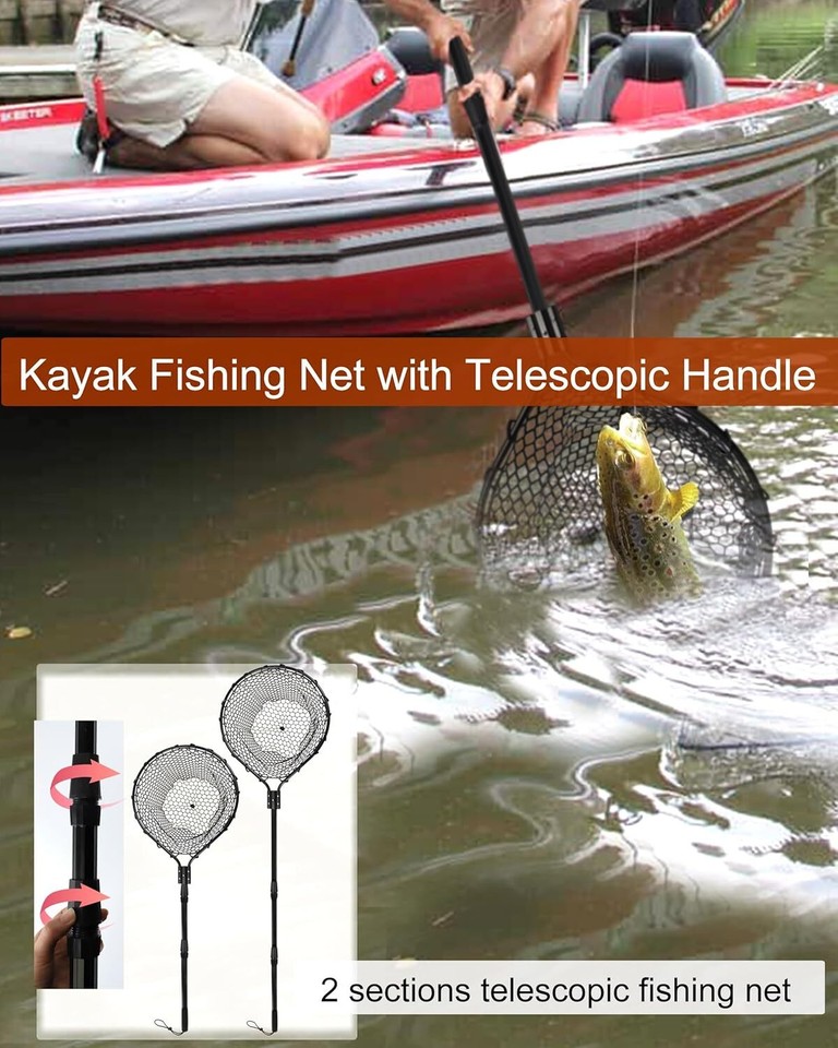 Fishing Net Fish Landing Net Rubber Fishing Net Large Fish Net for ...