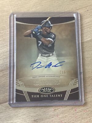 2019 Topps Tier One Tier One Talent Auto #/299 Tim Anderson #TTA-TA ...