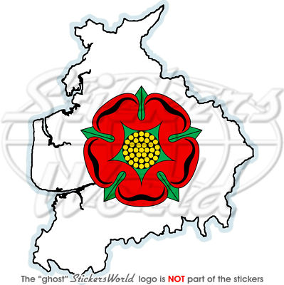 LANCASHIRE Red Rose Carte Drapeau LANCASTER UK Vinyle Sticker ...