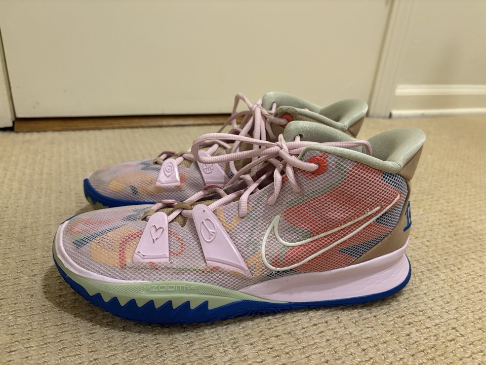 Nike Men’s Kyrie 7 ‘1 World 1 People’ Pink Regal Basketball Shoes Size ...