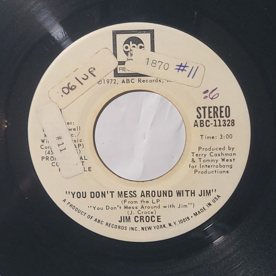 Jim Croce ~ You Don't Mess Around With Jim/ Same ~ ABC WL Promo 45 RPM ...