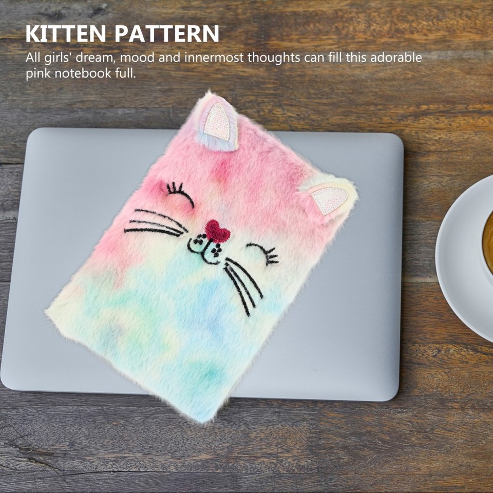 Children's Writing Book Girl Cartoon Notebook Furry Notebooks for Girls ...