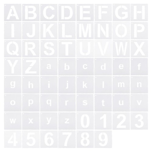 2.5 Inch Letter Number Stencils Alphabet Templates Set with Ring 3"W ...