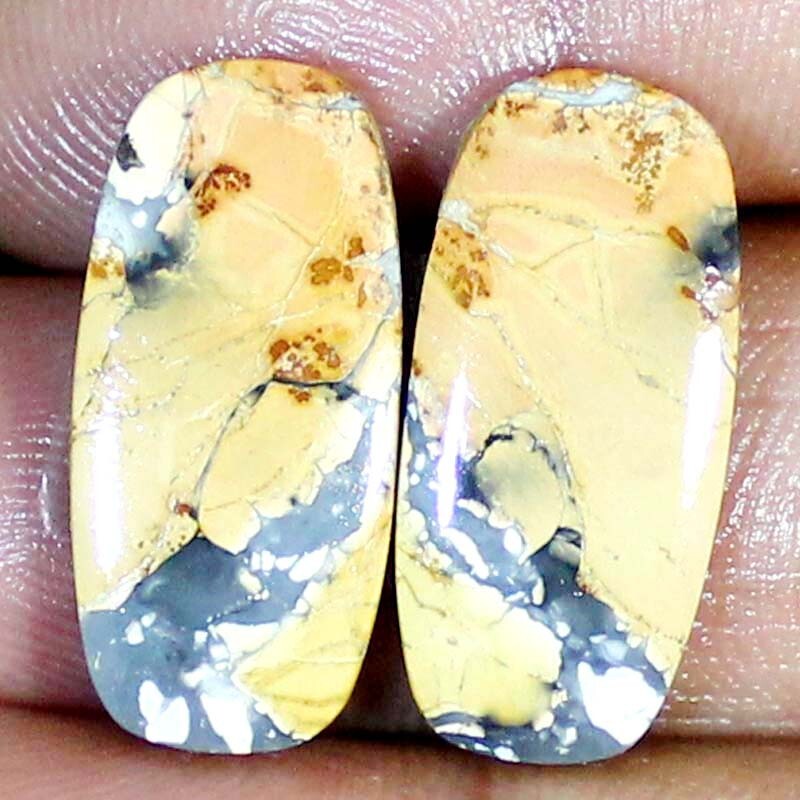 Maligano Jasper Pair 22.20 Cts. Natural Maligano Jasper CUSHION 12X25X3 ...