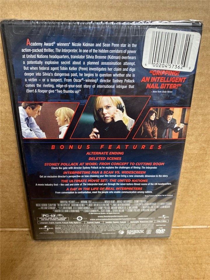 The Interpreter (DVD, 2005), Nicole Kidman, Sean Penn NEW Sealed ...
