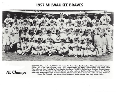 1957 MILWAUKEE BRAVES 8X10 TEAM PHOTO BASEBALL PICTURE NL CHAMPS MLB | eBay