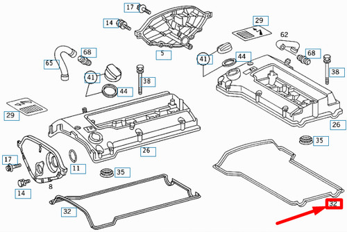 MERCEDES-BENZ SPRINTER W903 CYLINDER HEAD COVER GASKET A1110160221 94 ...