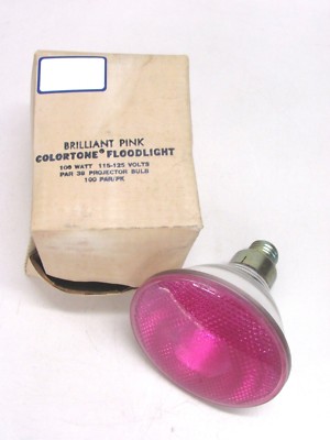 KEN-RAD BRILLIANT PINK, 100 WATT PAR 38 PROJECTOR BULB, COLORTONE ...