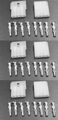 4 Pin .093 Molex Connector Kit, 14-20 AWG .093" Pins, Free Hanging 3 ...