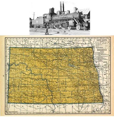 1939 NORTH DAKOTA RAILROAD MAP SHOWS ALL RR DEPOTS TOWNS + CM&STP PRINT ...