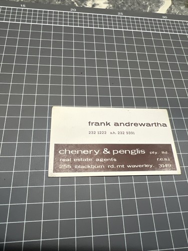VINTAGE BUSINESS CARD 1970s ADVERTISMENT CHENERY PENGLIS REAL ESTATE ...