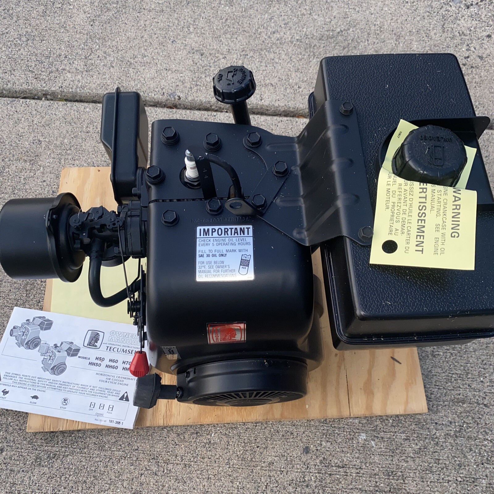 Tecumseh Vintage Nos 5hp H50 Engine With 3/4 PTO Bearing Crankshaft | eBay