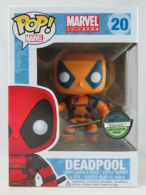 Marvel Funko Pop - Deadpool (Orange) - Convention Excl - No. 20 - Free ...