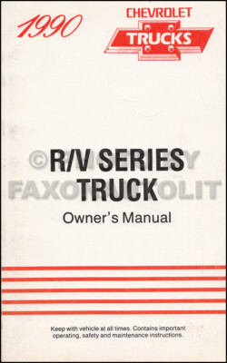 1990 Chevy Rv Camion Proprietari Manuale K5 Blazer Suburban Girocollo ...
