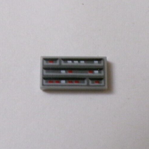 Lego (x1) Light Bluish Gray 1x2 Tile, Switch Computer Pattern, 3069ps1 ...