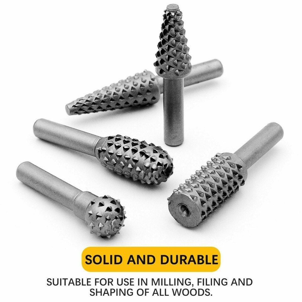 Wood Carving File Rasp Power 5pcs Drill Bits Set Rotary Rasp Grinder ...