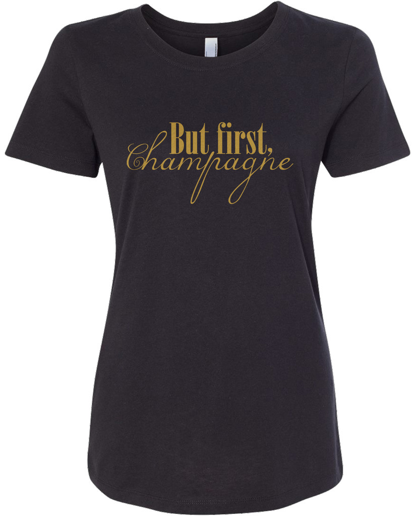 Threadrock Women's But First Champagne T-shirt wedding party | eBay