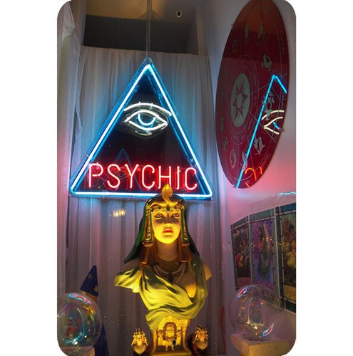 Witch Tin Metal Sign 8x12 Psychic Shop Display Neon Egyptian Bust ...
