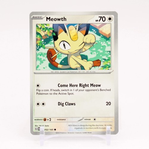 Meowth Pokemon TCG Card 052/165 | eBay