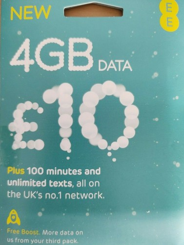OFFICIAL EE UK Pay As You Go SIM CARD 3 in 1 sim - Standard Micro ...