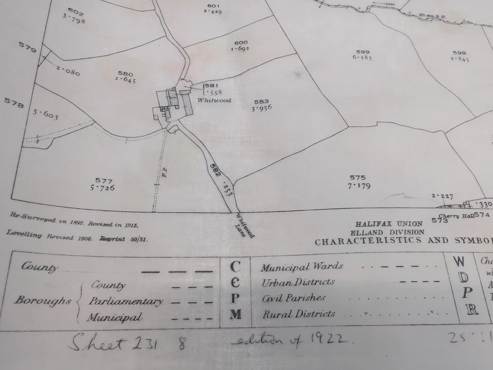 Vintage 1922 Ordnance Survey Map – Cleckheaton/Scholes – 1:2500 Scale ...