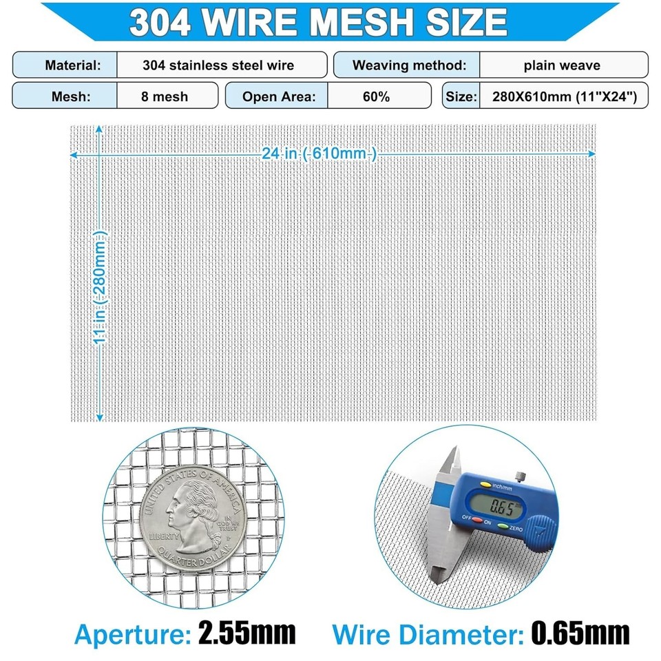 "Stainless Steel Woven Wire Mesh Roll, Metal Mesh Sheet, Screen Window ...
