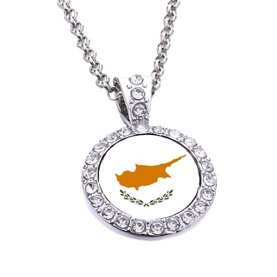Cyprus Silver Colour Necklace With Diamante Pendant And Gift Box | eBay UK